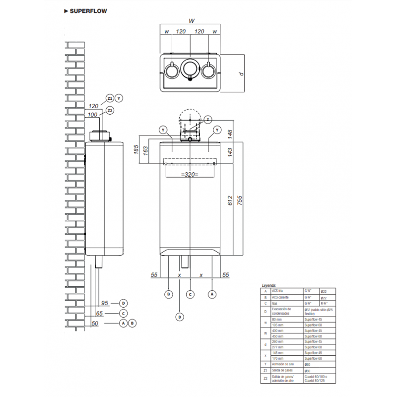 SUPERFLOW 45/60 Calentador condensación a gas Intergas