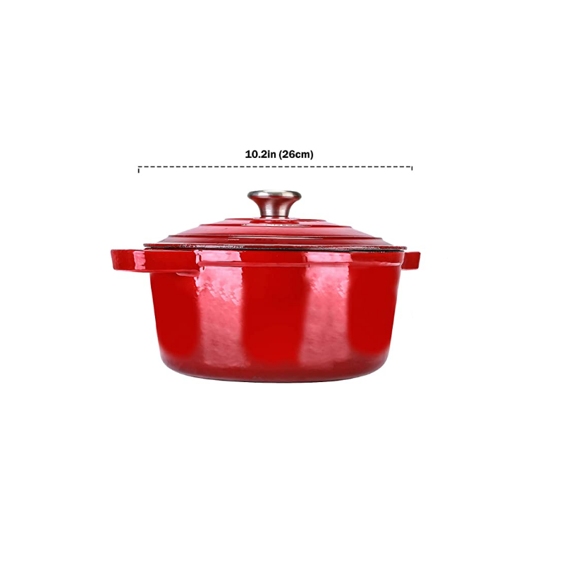 Olla de hierro fundido roja Lunaway