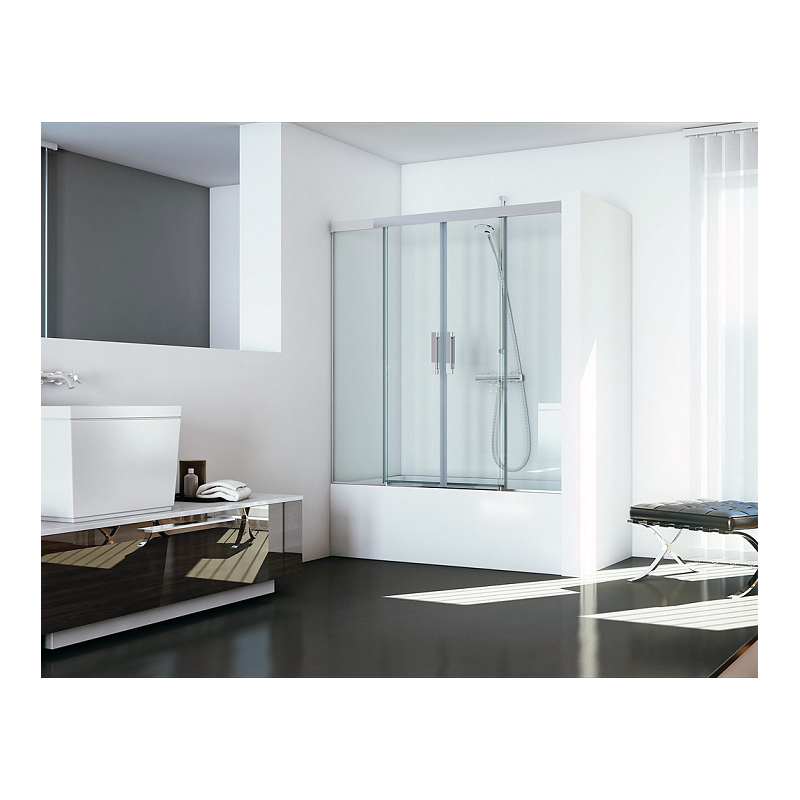 MEDWAY Vidrio Master Carré Frontal 4 hojas Mampara Bañera Hidroglass