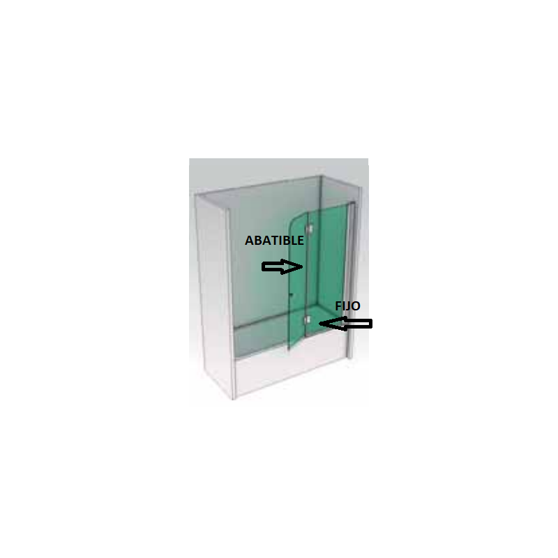 GRETA Vidrio Mate/Carglass/Azul/Verde/Gris/Bronce Frontal 2 Hojas Baño