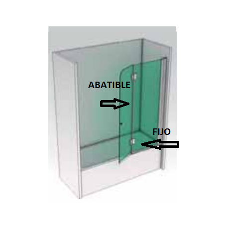 GRETA Vidrio Mate/Carglass/Azul/Verde/Gris/Bronce Frontal 2 Hojas Baño