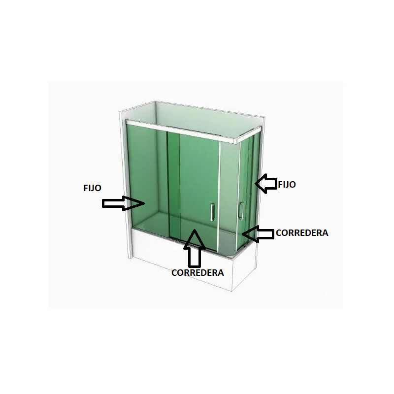SIAM Angular 4 Hojas Vidrio Mate/Carglass/Azul/Verde/Gris Hidroglass